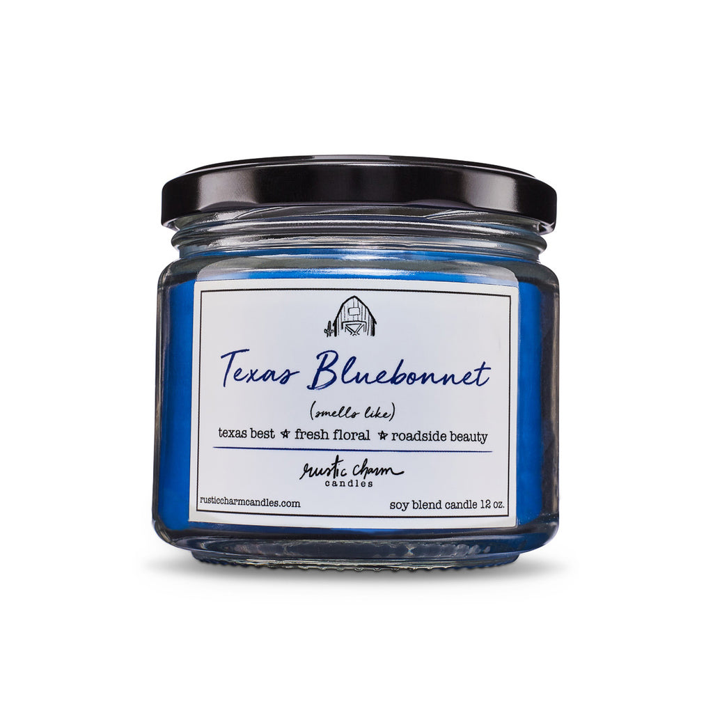 Texas Bluebonnet Candle – Barbed Wire & Lace